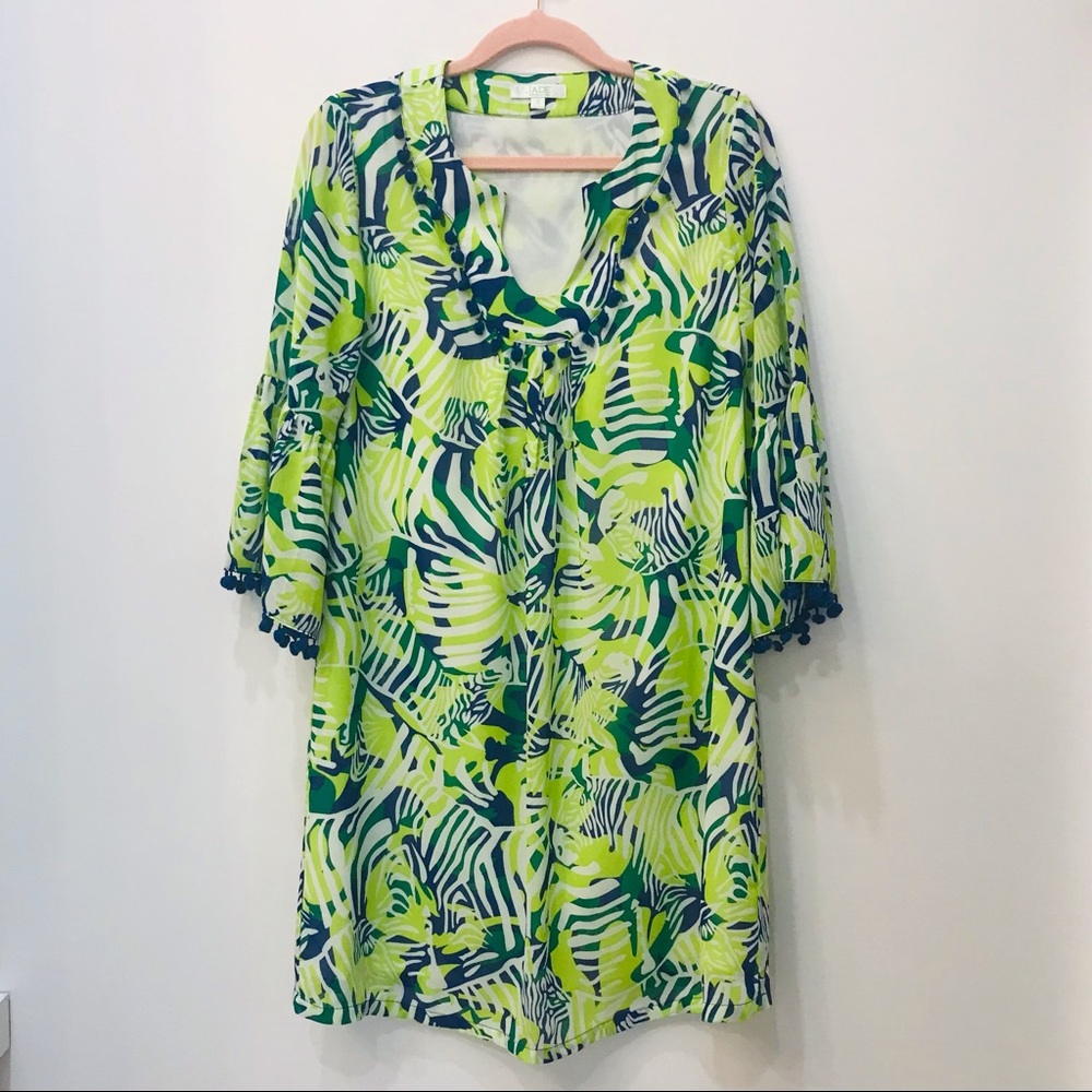 Jade Melody Tam Blue Green Palm Tree Tunic Dress Cove… - Gem
